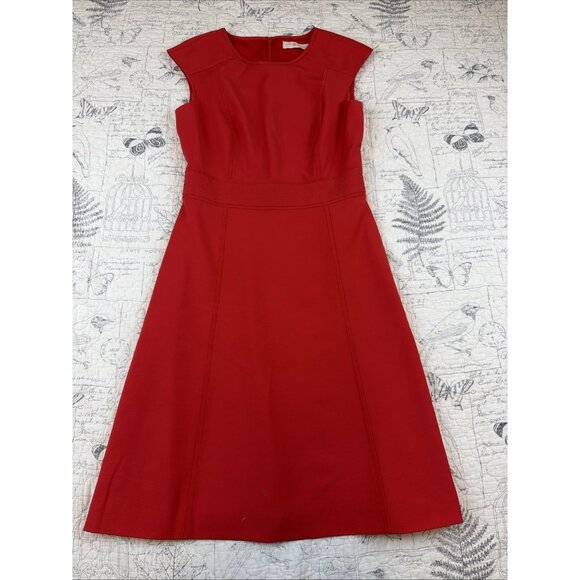 Tory Burch | Dresses | Tory Burch Megan Aline Red Wool Blend Aline ...